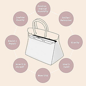 DGAZ Purse Pillow Shaper Insert,Luxury Handbag Tote Shapers, Memory Foam- Fits Birkin 25/30/35/40 Bag (White, BK25)