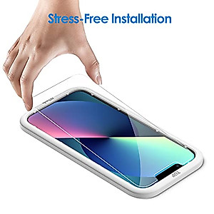 JETech Screen Protector for iPhone 13 mini 5.4-Inch with Camera Lens Protector, Easy-Installation Tool, Tempered Glass Film, 2-Pack Each