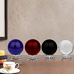 MerryNine 80mm/3.15" Photograph K9 Crystal Ball with Stylish Metallic Stand and Microfiber Pouch, Decorative and Photography Accessory (Transparent)