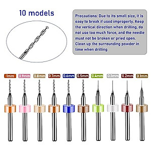 36 Pieces Hand Drill Bits Set, Pin Vise Hand Drill Mini Micro Drill and Twist Drills Precision Hand Mini Drill Bits Set for Resin Polymer Clay Craft Model Jewelry Making