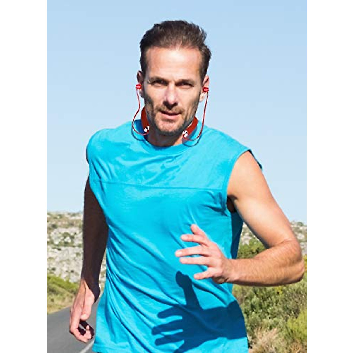 Toshiba Neckband Bluetooth Headphones | Wireless Bluetooth Earbuds | Bluetooth Neckband Headset w/Deep Base | 65FT Working Range | Water/Sweat Resistant | 8-10 Hours Music & Talk Time | RZE-BT600E(R)