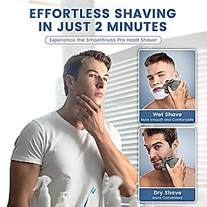 Mr.wintek 8D Head Shavers,Upgrade Head Shavers for Bald Men, Head Electric Razors with Nose Hair Trimmer, Waterproof Wet/Dry Mens Grooming Kit, Anti-Pinch, LED Display, USB Rechargeable (Silver)