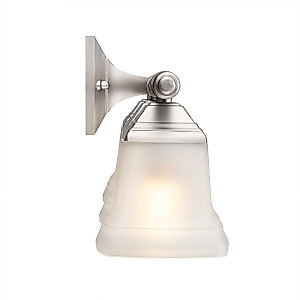 Eurus Home 3-Light Bathroom Vanity Light Fixture Brushed Nickel Bathroom Lighting Fixture W/Frosted Milk Glass Shade
