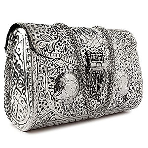 Stylish Vintage indian brass clutch purses antique Ethnic Handmade Women metal clutch Bag