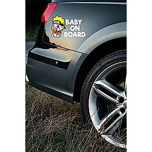 ASTUTE GRACE Cute Baby on Board Safety Color Printed Sticker| 8x5 inch Approx| AG-622