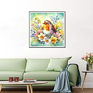 Acudotr Diamond Painting Kits for Adults, 5D DIY Diamond Art Kits for Beginners, Full Drill Diamond Painting Kits for Home Wall Decor, Bird, 12x12 Inch