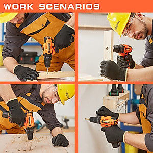 Cordless Drill Driver 12V Lithium Battery Screwdriver Home Use DIY with Led Light with Screw Bits