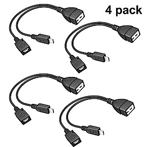 ANDTOBO Micro USB OTG Adapter with Power for Host Devices/Fire Stick etc - 4 Pack