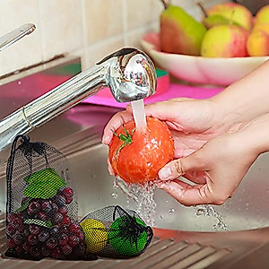 10 Pieces Mesh Bags Drawstring Laundry Bags Large Nylon Mesh Bags Small Gift Bag Dishwasher Bag with Sliding Drawstring for Kitchen Jewelry Toys Gifts Wedding Favour Home (Black, 11.8 x 7.5 Inch)