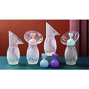 Amplim Gen-2 Silicone Breast Milk Collector | 1-Pack Food Grade Travel Manual Breast Pump with Breastfeeding Milk Saver Stopper | FSA HSA Eligible, BPA PVC Lead and Phthalate Free | 4oz/100ml Blue