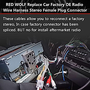 RED WOLF Car OE Radio Wire Harness Stereo Female Plug Compatible with GM GMC Chevy Silverado Buick Cadillac Pontiac 2002-2007 Model Replace Factory Stereo Wiring Cable Connector