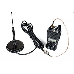 Authentic Genuine Nagoya UT-72 Super Loading Coil 19-Inch Magnetic Mount (Heavy Duty) VHF/UHF (144/430Mhz) Antenna PL-259, Includes Additional SMA Adaptor for BTECH and BaoFeng Handheld Radios