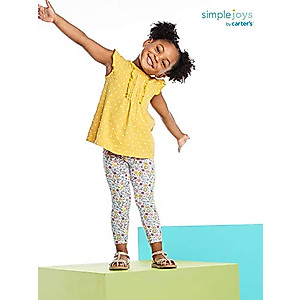 Simple Joys by Carter's Toddler Girls' 3-Piece Playwear Set, Blue/Orange Stripe/Pink Cars/White, 3T