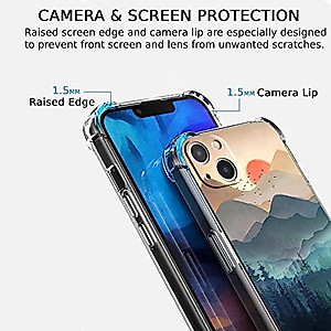 Vesidurt Mountain Sunset for iPhone 13 Mini Case,Nature Wilderness Landscape Pattern Case for Men Women,Trendy Soft TPU Protective Case for iPhone 13 Mini
