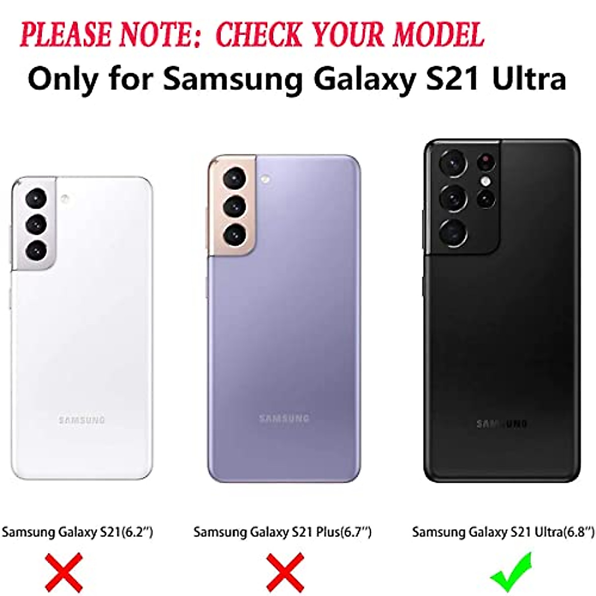 YmhxcY Samsung S21 Ultra Case with 2 Pack 3D Curved Screen Protector, [Military-Grade] 360°Finger Ring Holder Shockproof Protective Case -Black