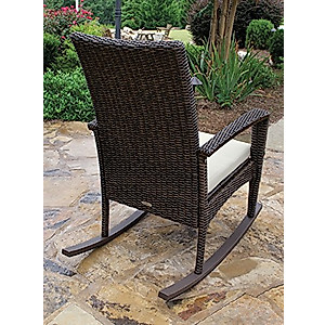 Tortuga Outdoor Bayview Patio Rocking Chair, 35 1/2'' D x 28'' W x 40 1/2'' H, Pecan