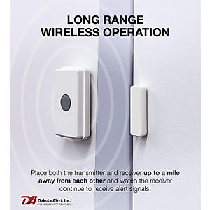 Dakota Alert Wireless Doorbell - UTDCR-4000 One Mile Long Range Wireless Door Bell 4000ft, Doorbell, Panic Button, Mailbox Alert System, Universal Transmitter & DCR-4000 Wireless Receiver