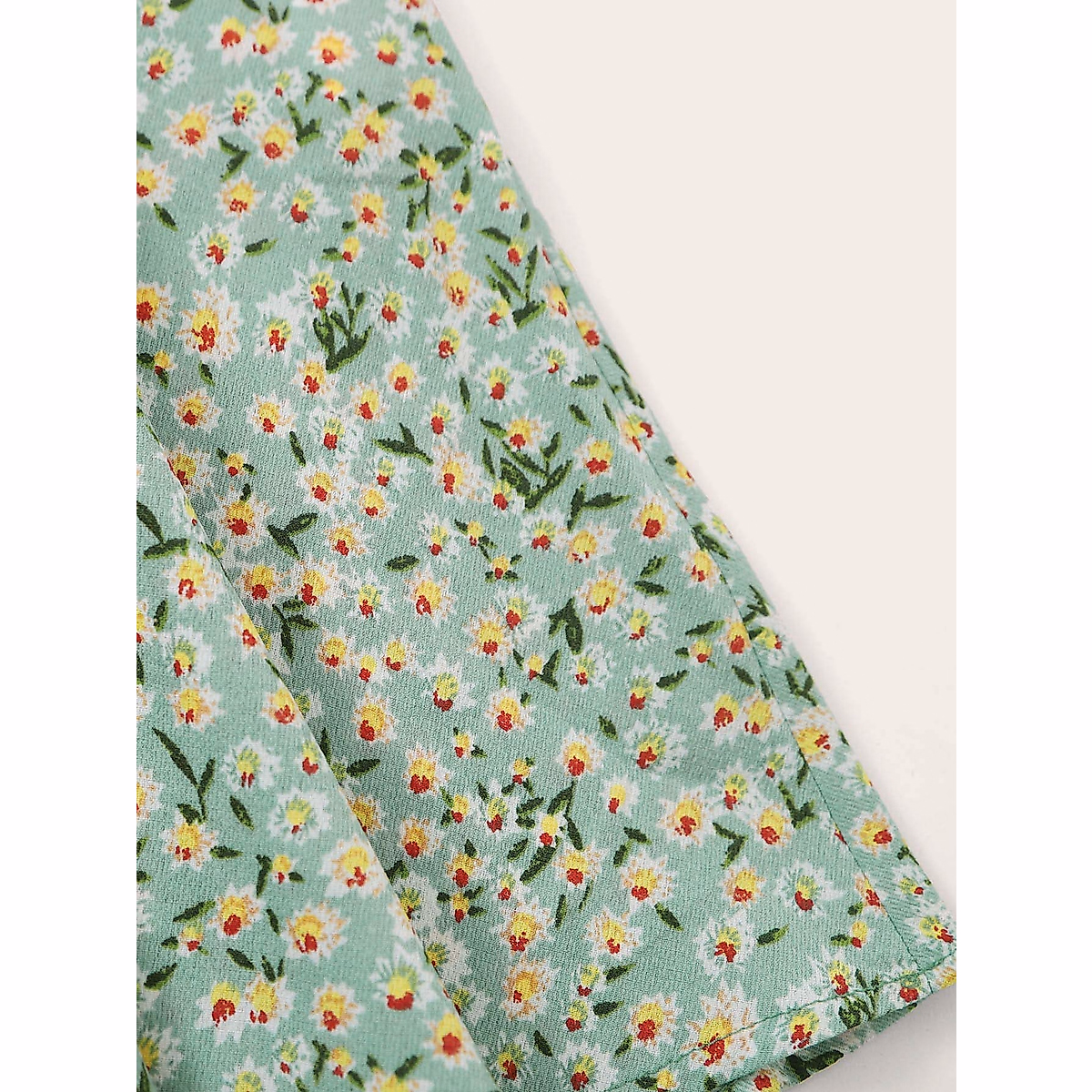 Floerns Women's Ditsy Floral High Waist Cami Short A Line Dress Green S