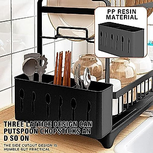 MCUIATN Dish Drying Rack -Multifunctional Dish Rack (Black)