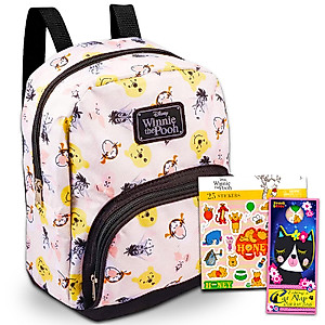 Disney Winnie the Pooh Preschool Backpack for Toddlers ~ 4 Pc School Supplies Bundle with Pooh 10" Mini Backpack for Boys and Girls, Stickers, Pencils and More