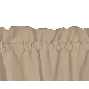 Native Fab Set of 2 Valance Curtains for Windows 54"x18" for Living Room Bedroom Kitchen Windows Bathroom, Farmhouse Vintage Curtain Valances Rod Pocket - Beige Natural