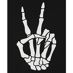 The Children's Place Unisex-Baby Long Sleeve Halloween Graphic T-shirt Skeleton Peace Medium