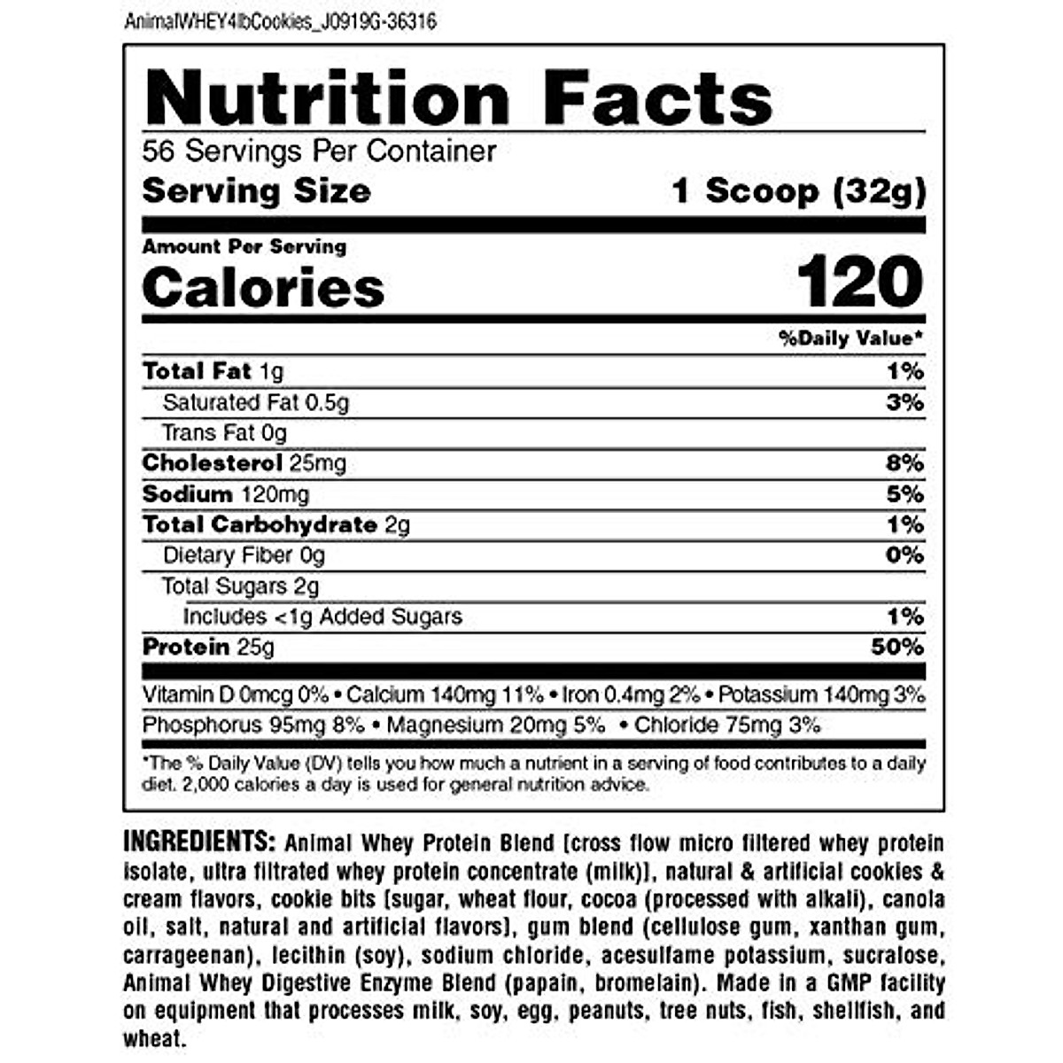 Animal Whey Isolate Protein Powder, Loaded for Post Workout and Recovery, Cookies & Cream, 4 Pound, 64 Oz