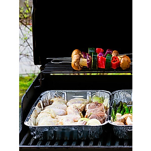 NEEBAKE 40 Pack Disposable Aluminum Pans Combo Set - 20 Large 9x13 Aluminum Foil Pans Half Size & 20 Small 8x8 Tin Foil Baking Pans, Tin Trays Containers for Meal Prep, Food Cooking, Roasting, Heating