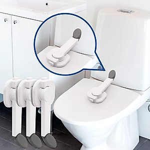 Fangze Toilet Locks Baby Proof - Upgraded 3 Pack Baby Proofing Toilet Safety Seat Lock for Toddlers, Toilet Lid Lock Fit Most Toilet Seats White