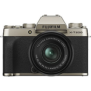 Fujifilm X-T200 Mirrorless Digital Camera w/XC15-45mm Kit - Champagne Gold