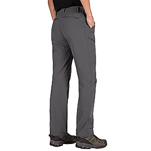 Shallowlulu Men's Hiking Pants Quick Dry Lightweight Waterproof Stretch Cargo Pants for Men with Multi Pockets for Camping Fishing Work(Dark Grey 34W/30L)