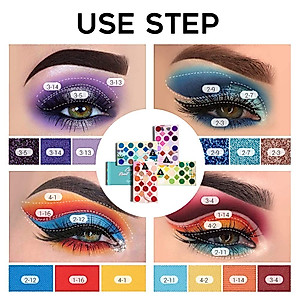 EYESEEK High Pigmented 64 Rainbow Eyeshadow Palette, All in One Gift Sets, Colorful Eye Shadow Plattet Make Up Matte Shimmer Glitter Cosmetics for Halloween Makeup