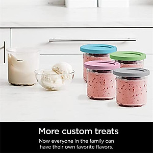 Ice Cream Category Ninja Ice Cream Category NC299AMZ NC300 Series Ice Cream Maker Dishwasher Safe Leak Proof Cream Container Box Lid Green/Blue