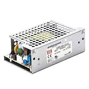 TorqCali EPS-65-12-C 65W Single Output Switching Power Supply 12V 5.42A, 86% Efficiency, Universal AC Input, for Automation, Test & Measurement, and Industrial Applications