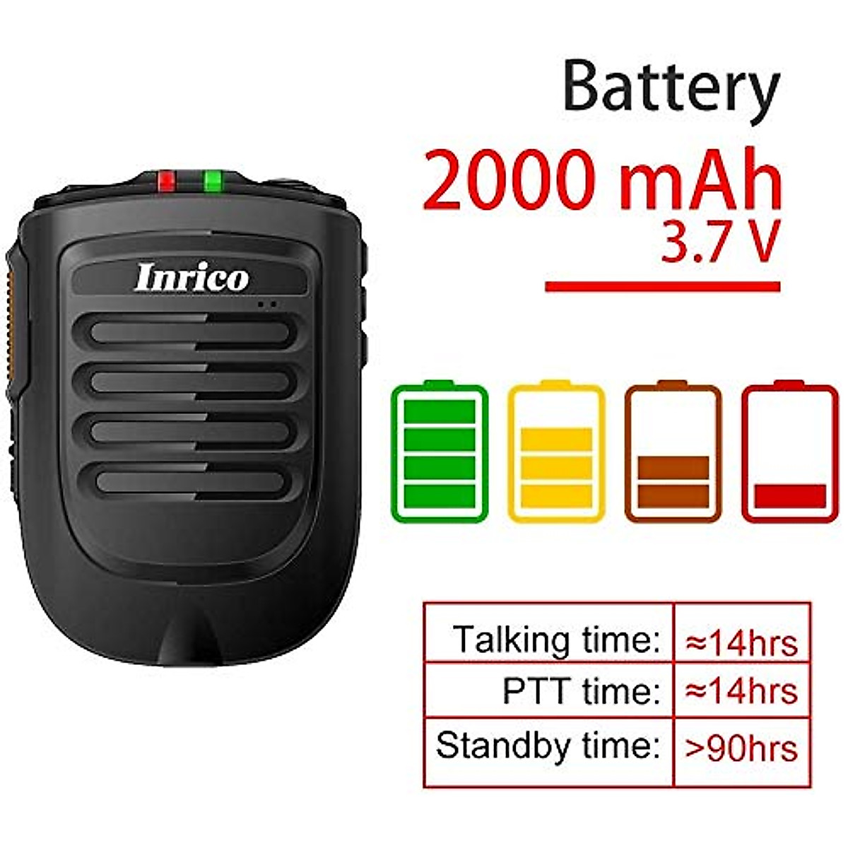 KJD Inrico B01 Wireless Handheld Microphone Bluetooth Version 4.2 PTT for W7 N60 W2PLUS Android Mobile Radio Phone Work with Zello Real PTT NOT Support iOS System 1111