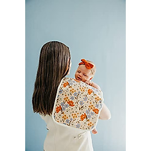 Copper Pearl Premium Baby Burp Cloths - 3-Pack Large Cotton Burp Cloths, Extra Soft Spit Up Rags with 3 Absorbent Layers, Perfect for Baby Girl Gifts (21" x 10" Size, Eden Set)