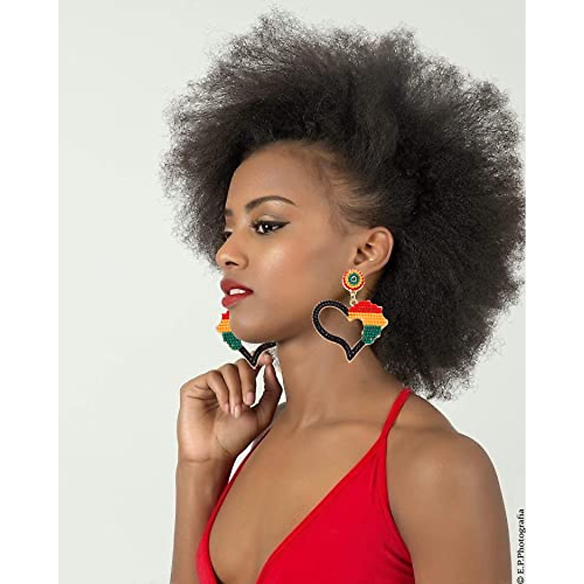 African Earrings Beaded Afro Dangle Earrings for Black Women Head Africa Map Heart Dangling Earrings Ethic Juneteenth Africa Inspired Earrings Jewelry Gift
