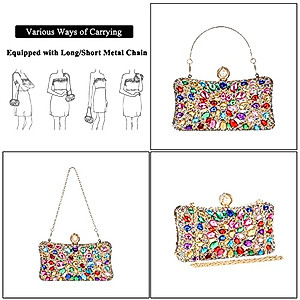 COAIMANEY Womens Sparkly Rhinestone Crystal Glitter Clutch Purse Evening Handbag Shoulder Bag for Wedding Party Prom