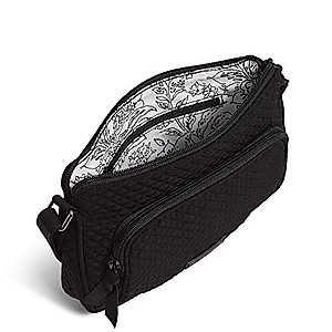 Vera Bradley Women's Microfiber Little Hipster Crossbody Purse With RFID Protection, Black, One Size