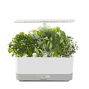 AeroGarden Harvest Slim Indoor Garden Hydroponic System with LED Grow Light and Herb Kit, Holds Up to 6 Pods, White