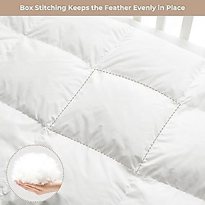 Toddler/Travel/Crib Goose Down Comforter Duvet/Blanket Multifunctional,100% Organic Cotton Washable Unisex Kids,All Season,White 33x43