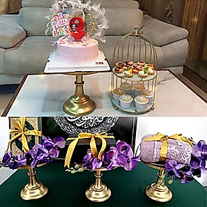 SUPERELE 3 Piece Gold Cake Stand Set for Dessert Table Display 12" Cupcake Holders 10" Round Iron Cake Stands for Baby Shower Wedding Birthday Party