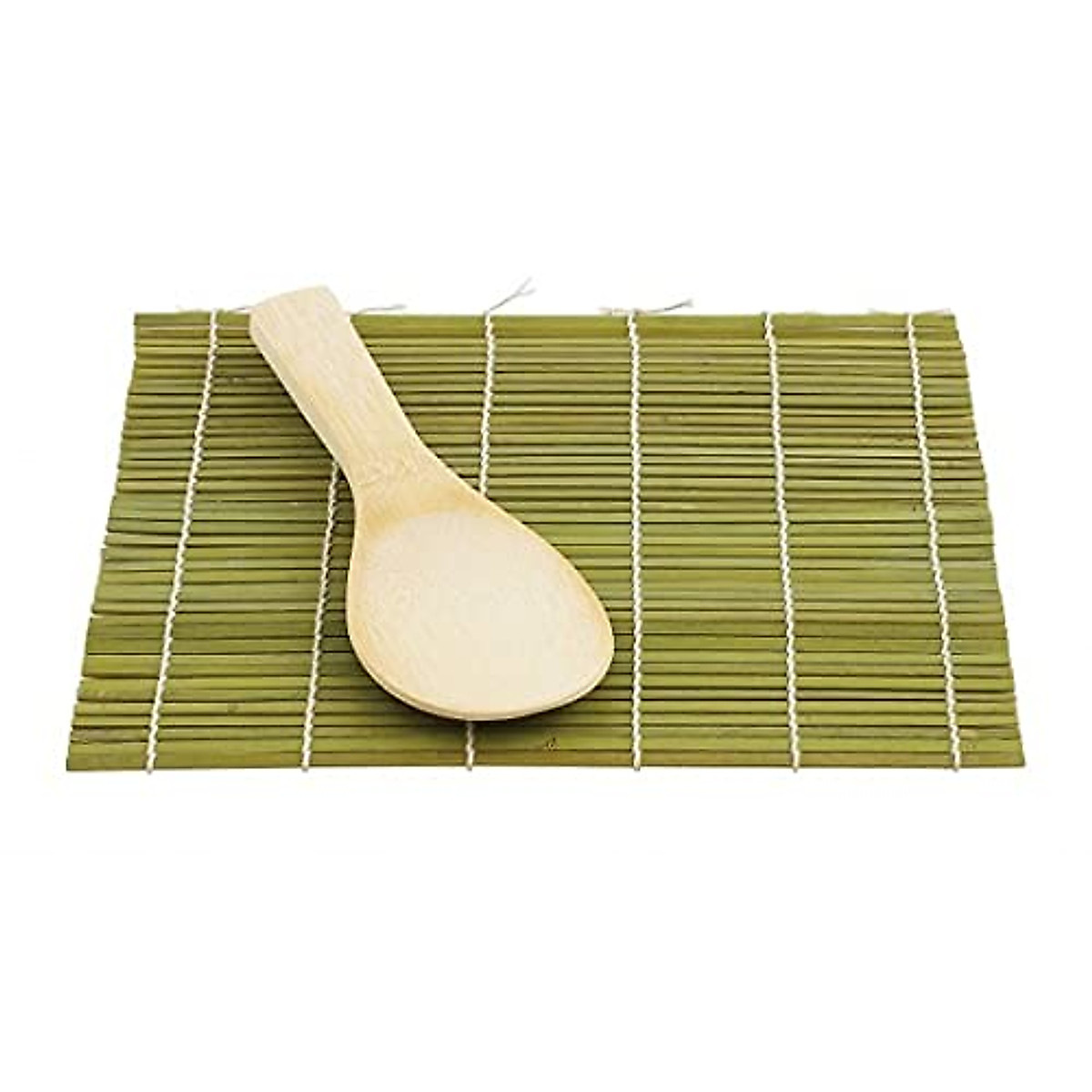 JapanBargain 3664, Sushi Making Kit Bamboo Roller Rolling Mat and Rice Paddle Scoop Set