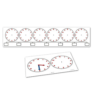 hand2mind Fraction Time Activity Set, Learn to Tell Time Fraction Manipulatives, Elapsed Time Clock, Analog Learning Clock, Telling Time Teaching Clock Activities, Manipulatives for Elementary School