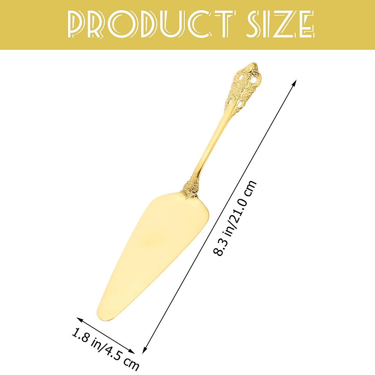 CALLARON Stainless Steel Cake Server Pie Server Cake Knife Pizza Cutters Scraper Tart Dessert Slicer Cake Silvery Serving Spatulas For Wedding Birthday Loaves Egg Butter Golden