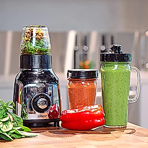 Tribest PBG-5050-A Portable Blender for Shakes and Smoothies with Glass Blender Cups, Chrome