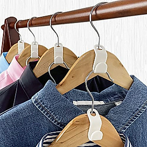 GJX 100Pcs Clothes Hanger Connector Hooks Cascading Hanger Plastic Hooks Extender Clips for Closet Hangers Space Saving and Organizer Clothes Closets (100 White)