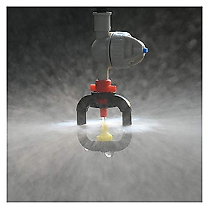 Xiaochen Lawn Irrigation Garden Watering 100Pcs 360-degree Fog Drop Nozzle Suspended Anti-Drop Fog Nozzle Rotating Refraction Nozzle with Barbed Threaded Connector (Color : F)