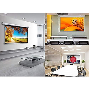 Auto Motorized Projector Screen 100 inch 16:9 HD Diagonal with Remote Control, Wall/Ceiling Mounted Electric Movie Screen Wrinkle-Free, Great for Home Office Theater TV Usage