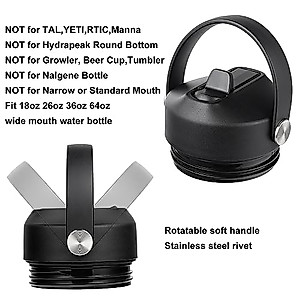 Aoitoque Straw Lid for Yeti Rambler 18 26 36 64 oz, Lids with Straw for Yeti 18oz 26oz 36oz 64oz Rambler, Replacement Cap for Yeti Rambler with 2 Straws and 1 Brush